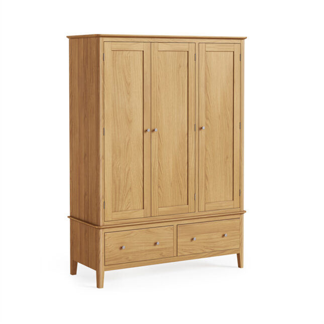 Dover Light Oak Triple Wardrobe | Oak World