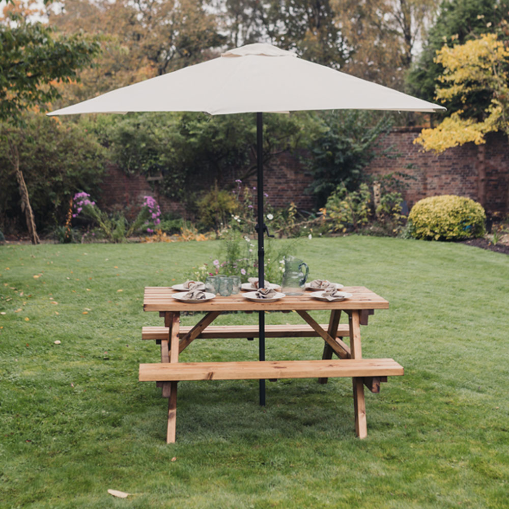 Valley Deluxe Picnic Table 150Cm Length | Assembly Required | Oak World