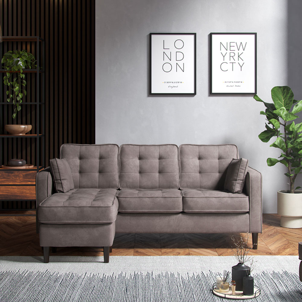 Northrup - Reversible Chaise Sofa Pewter | Oak World