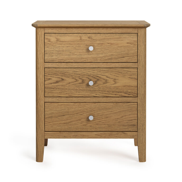 Dover Oak Chest of 3 Drawers | Assembled | Oak World