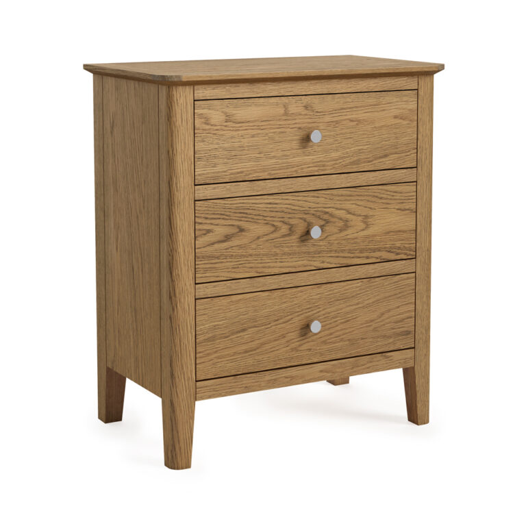 Dover Oak Chest of 3 Drawers | Assembled | Oak World