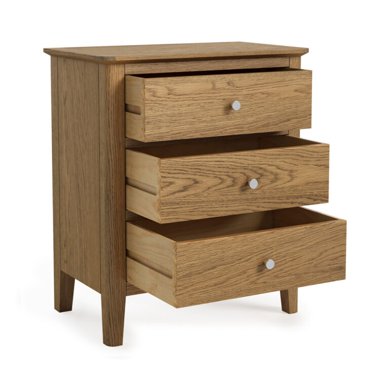 Dover Oak Chest of 3 Drawers | Assembled | Oak World