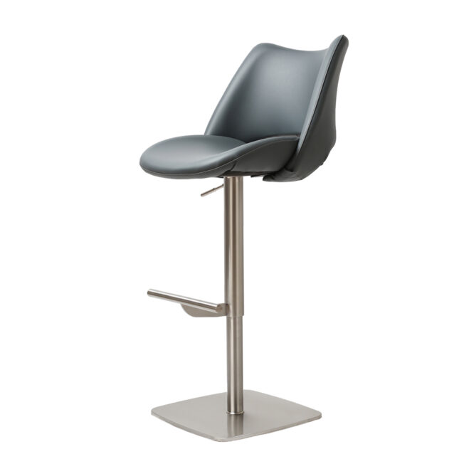 Contra Premium Bar stool S/Steel Slate Grey PU | Oak World