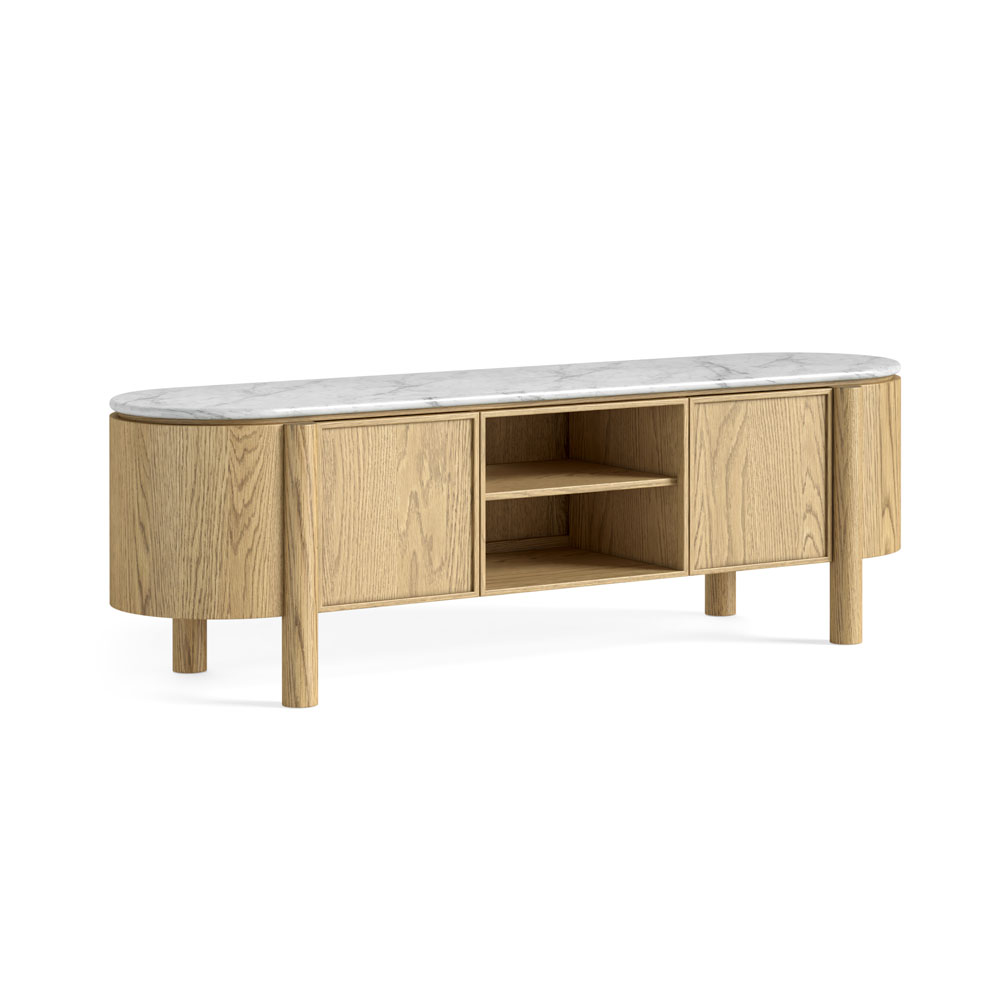 Ryder Marble Compact Media Unit | Assembled | Oak World