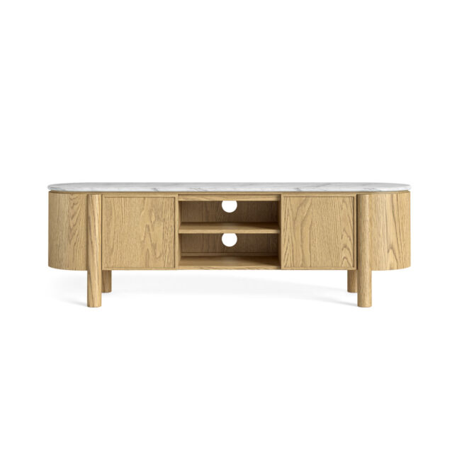 Ryder Marble Compact Media Unit | Assembled | Oak World