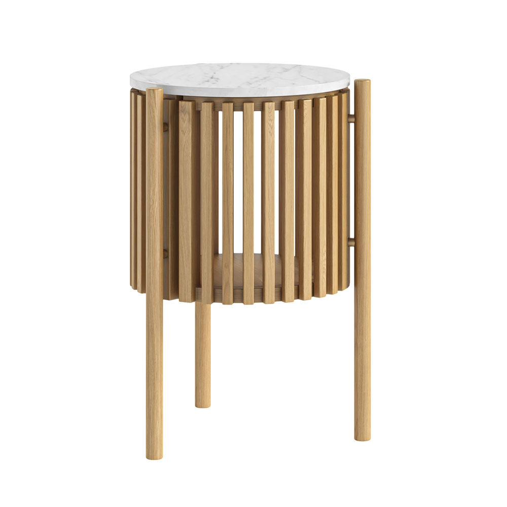 Serenity Oak Story Side Table With Marble Top | Oak World