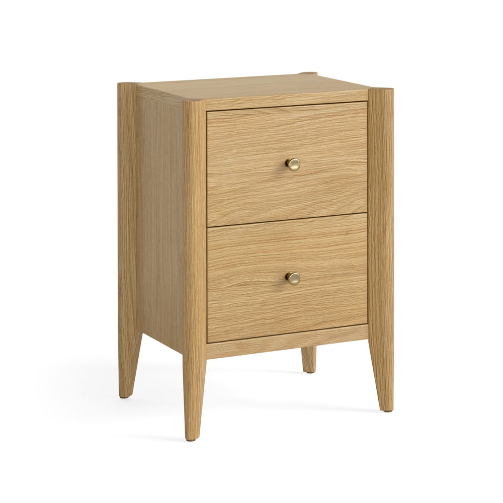 Salem Oak 2 Drawer Bedside | Oak World