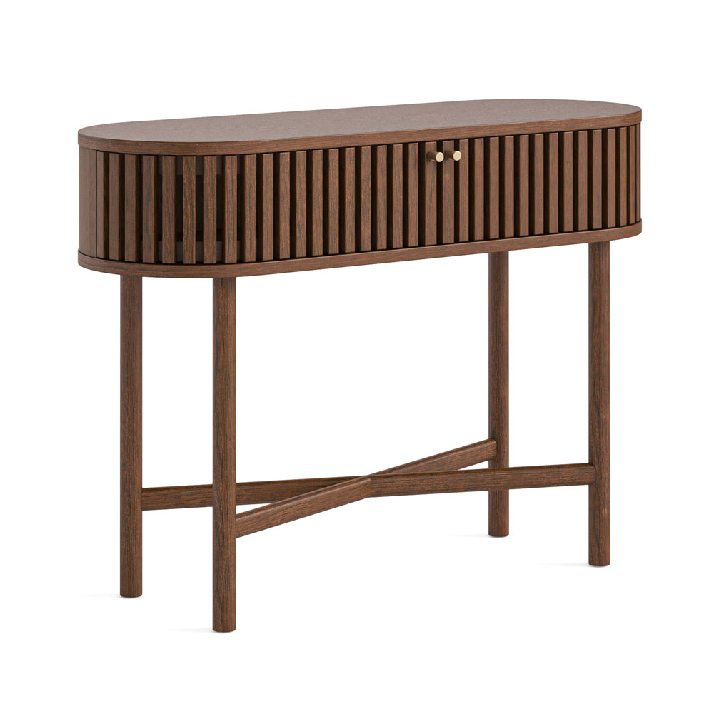 Serenity Brown Oak Oval Console Table | Oak World