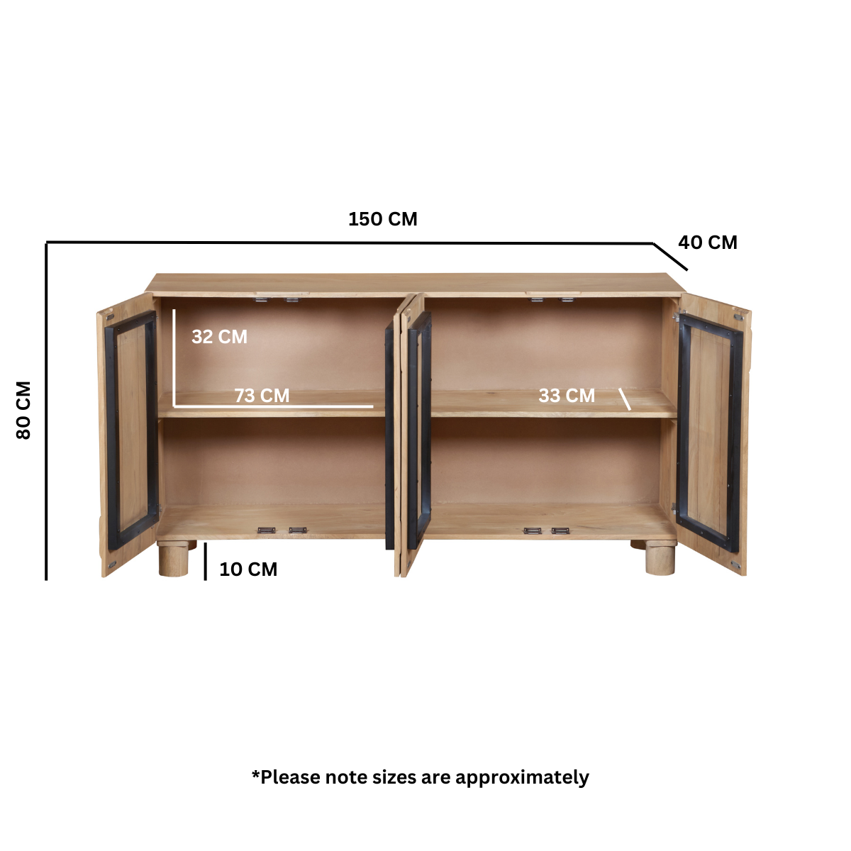 Aterra Solid Wooden Extra Large Sideboard | Oak World