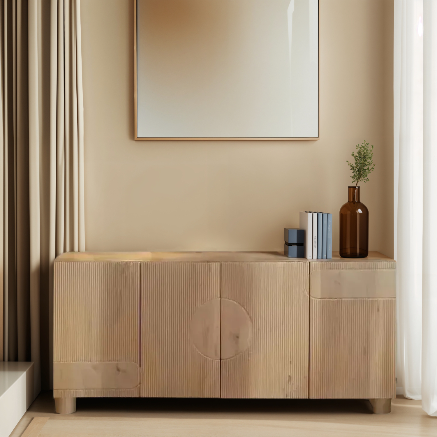 Aterra Solid Wooden Extra Large Sideboard | Oak World
