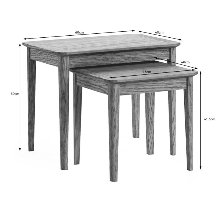 Ashdale Warm Oak Nest Of Tables | Oak World