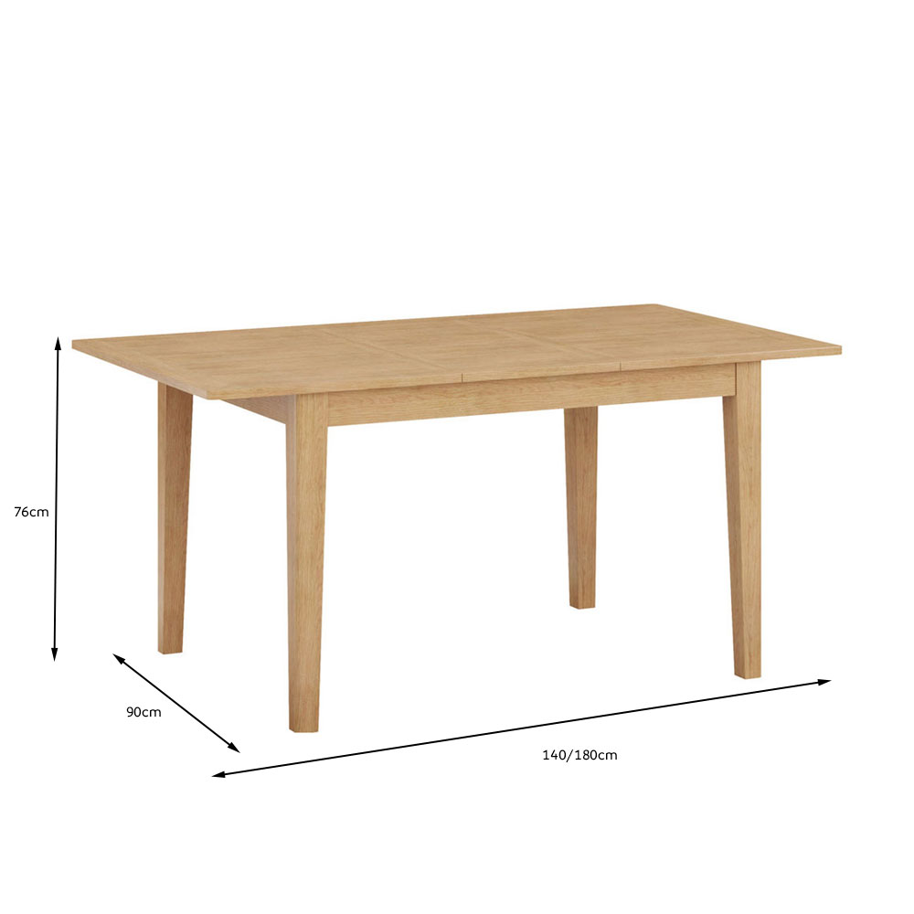 Arlon Oak 140cm Extending Dining table | Oak World