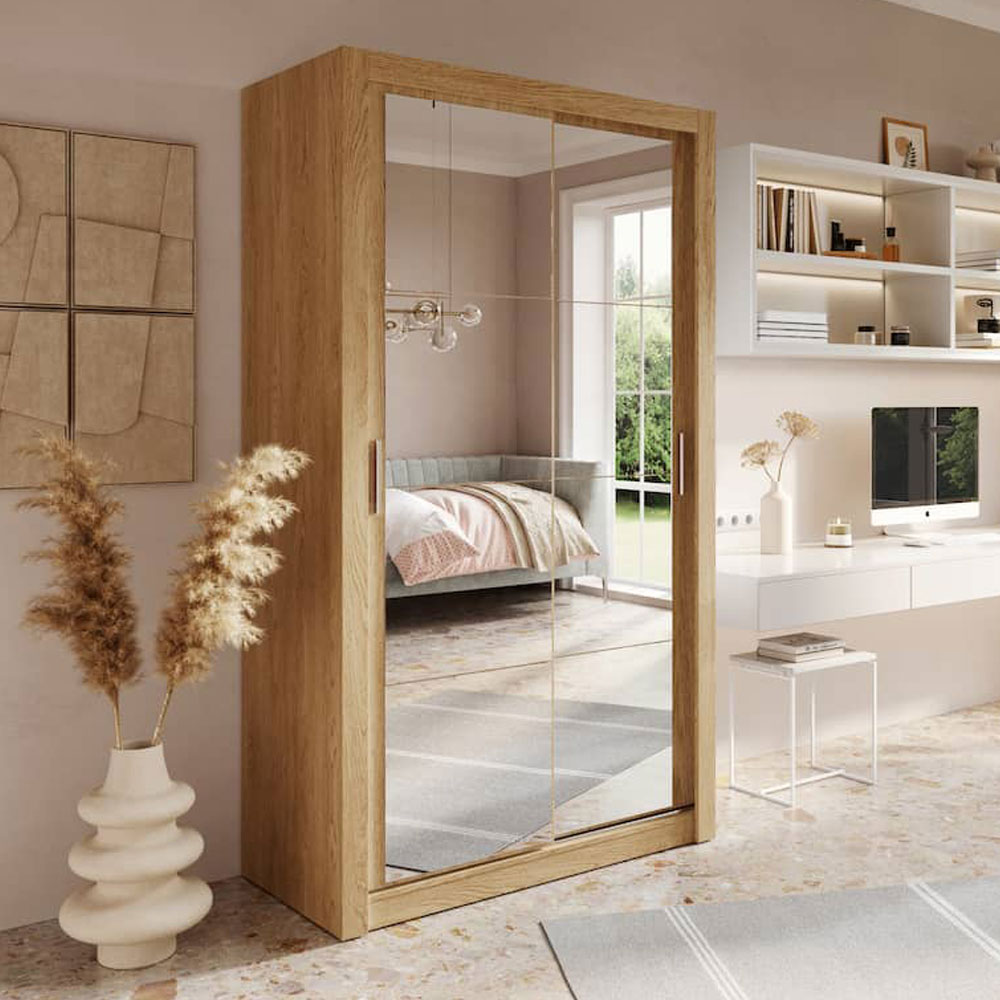 Durango - 2 Sliding Door Wardrobe 120cm - Oak Shetland | Oak World