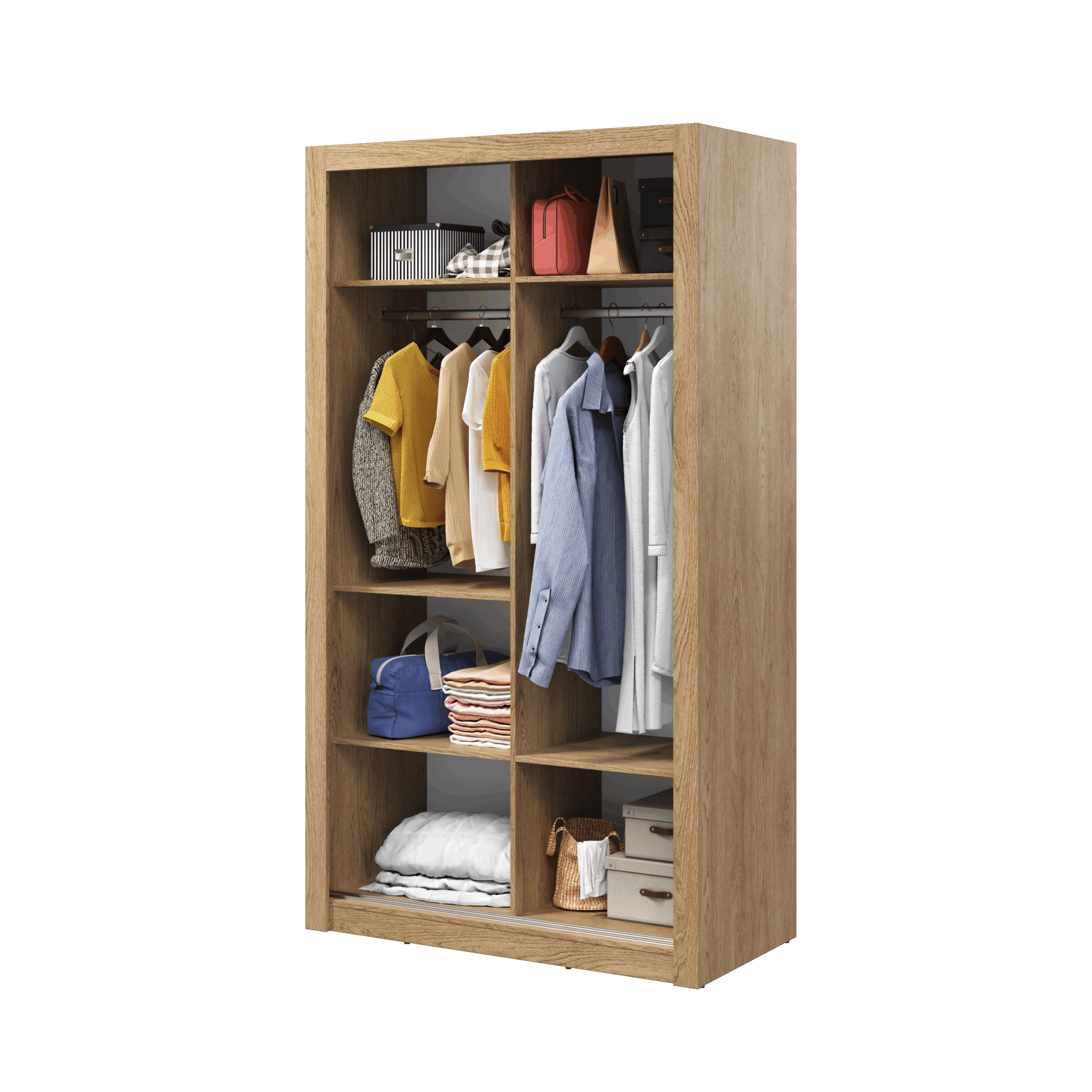 Durango - 2 Sliding Door Wardrobe 120cm - Oak Shetland | Oak World