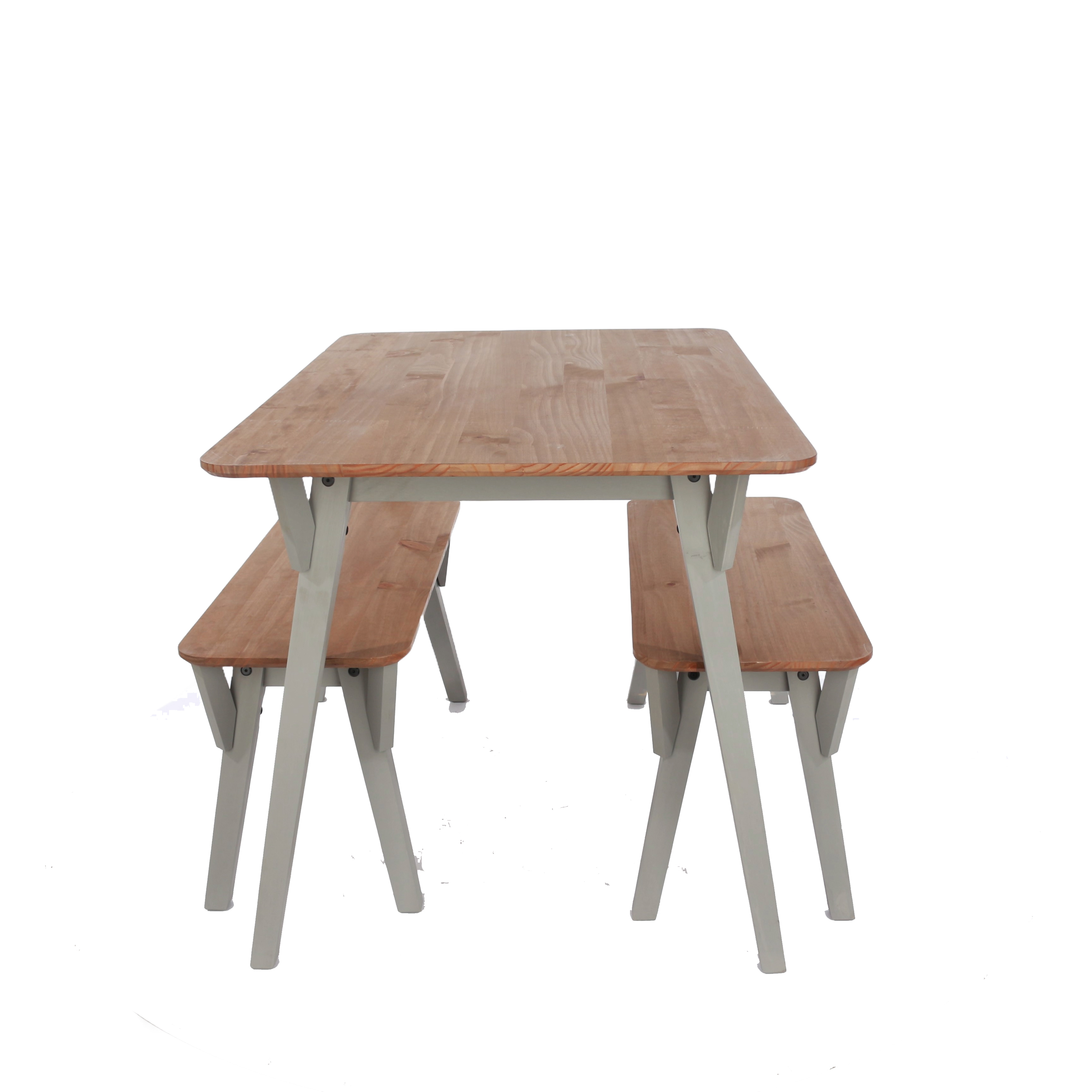 Azusa Premium 120cm Rectangular Dining Set with Table and 2 Benches ...