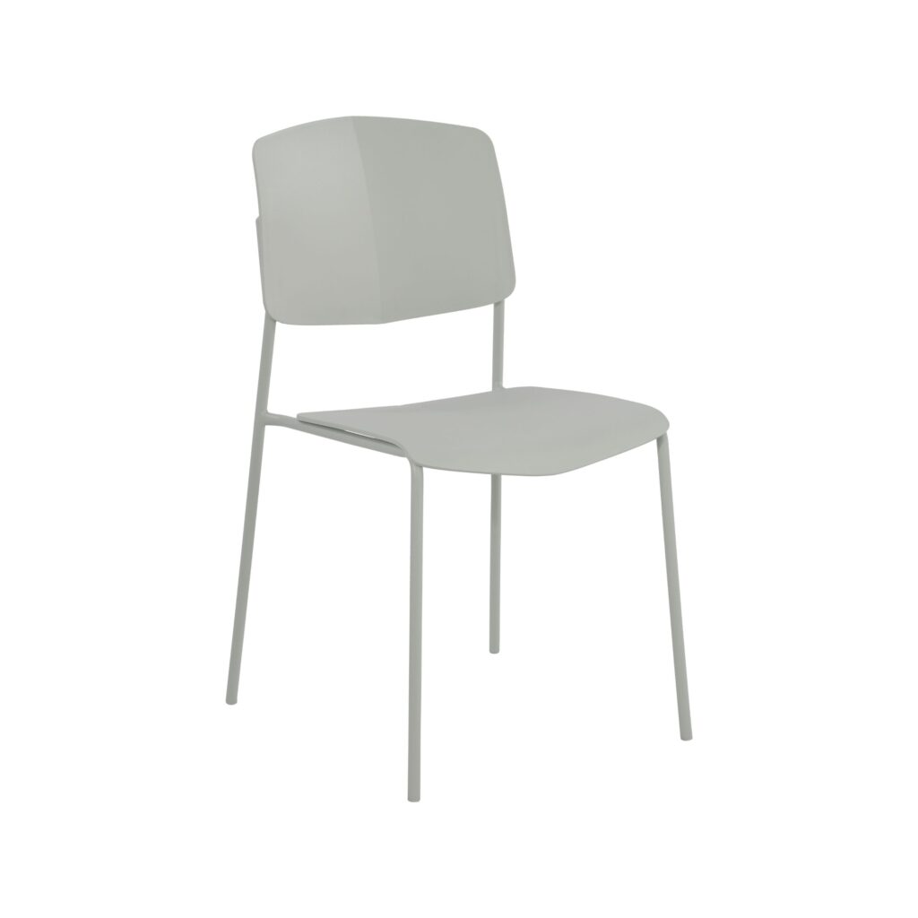 Dalvik Dining Pair of Grey Stackable Plastic Kitchen Chairs with ...