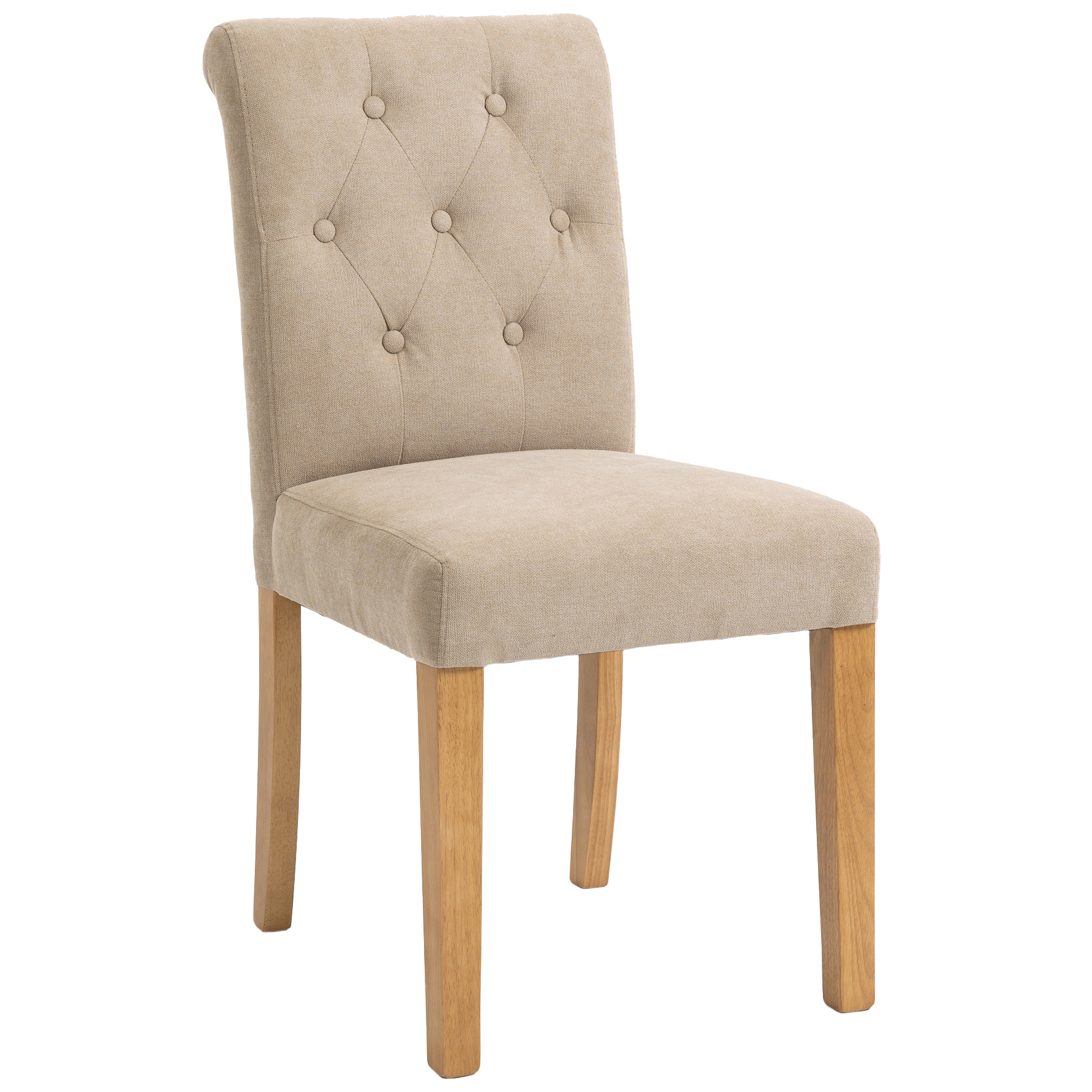Dining Chair Collection Fabric Button-backed Chair in Sand | Oak World