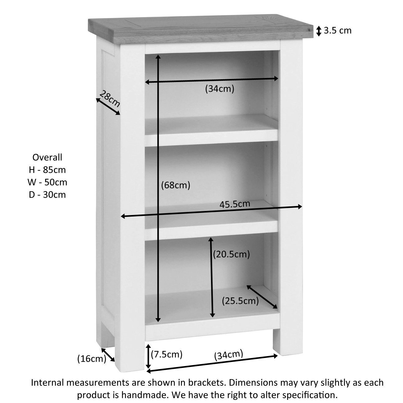 Wynyard Grey Small Bookcase | Oak World