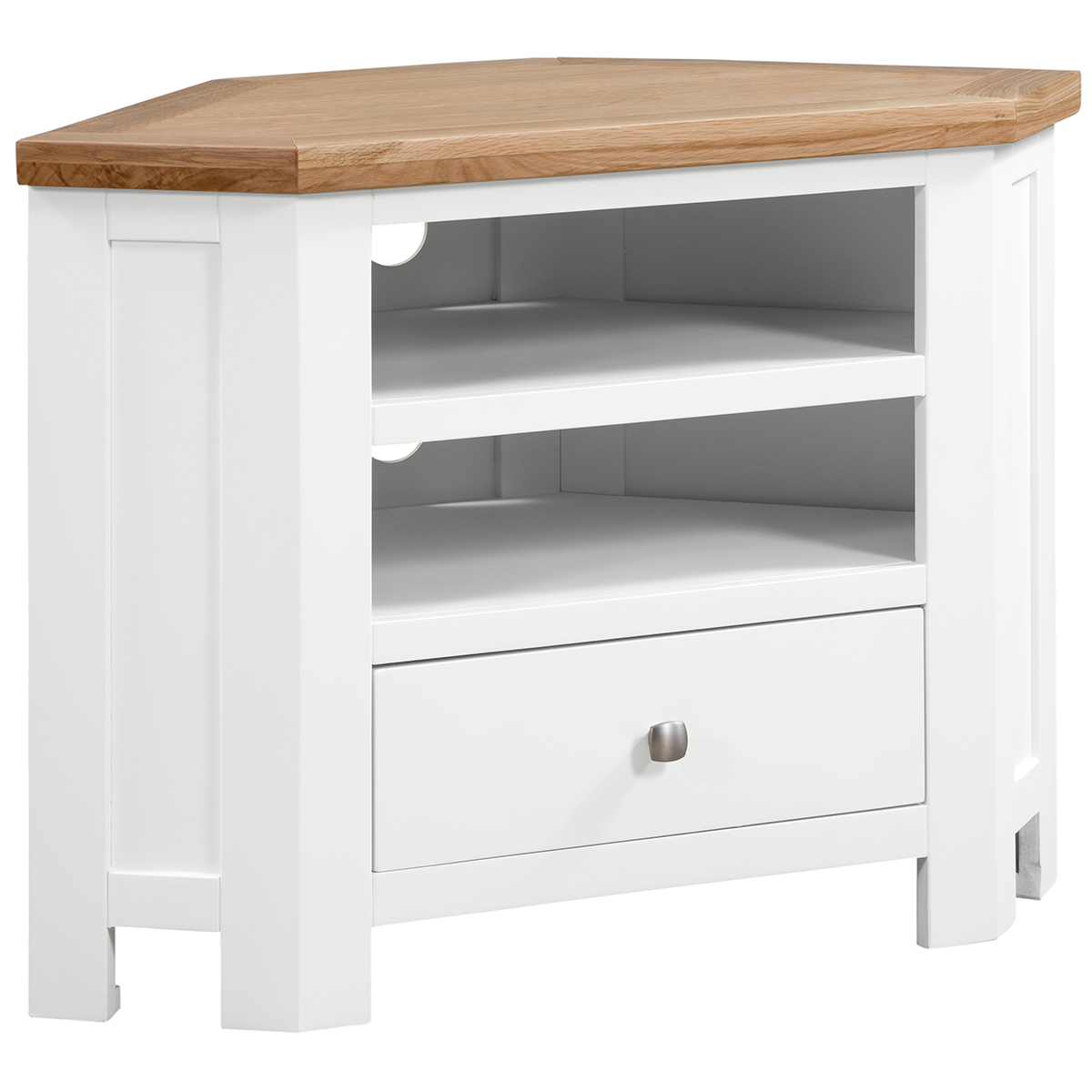 Wynyard White Corner TV Unit | Oak World