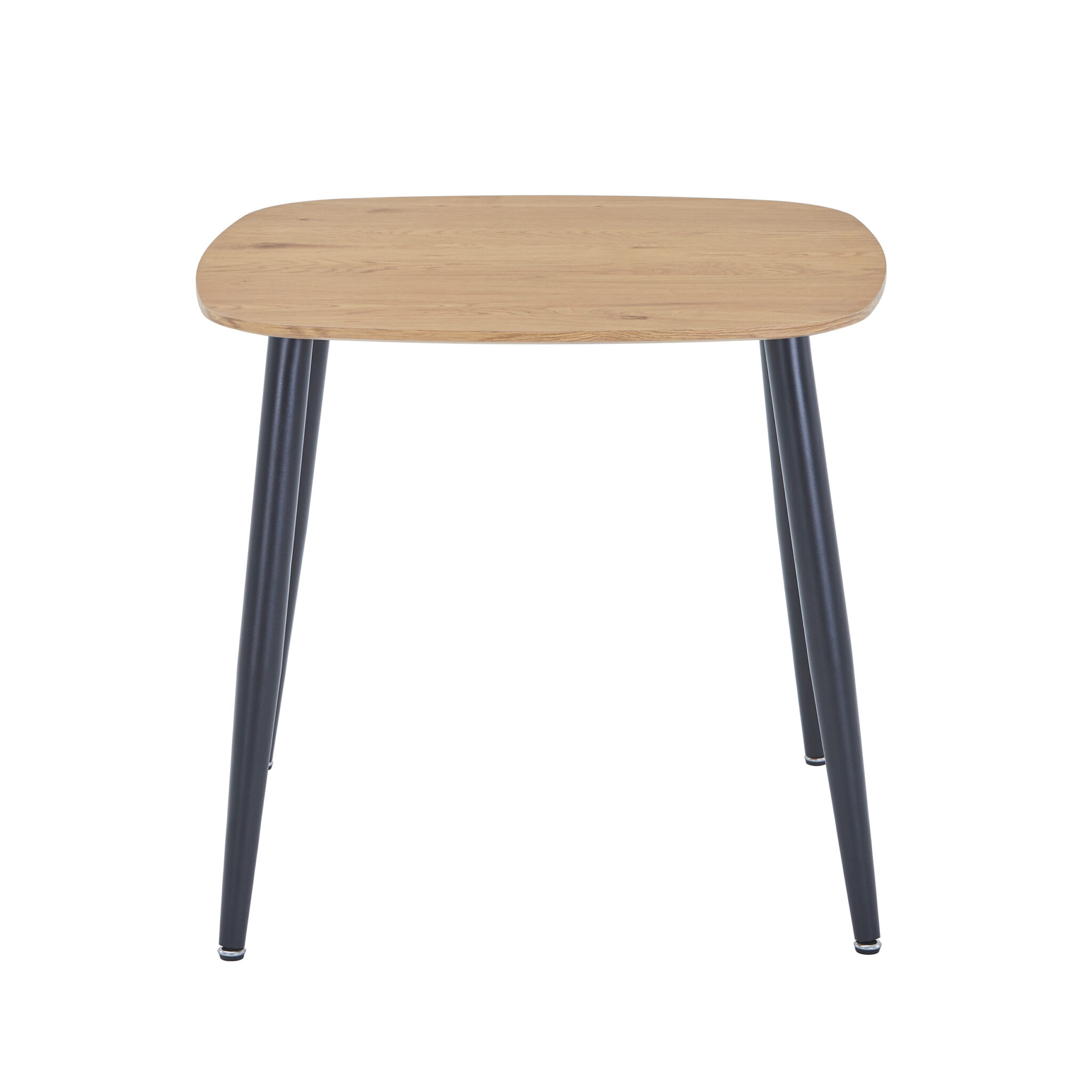 Dalvik square dining table, light oak effect top with black tapered ...
