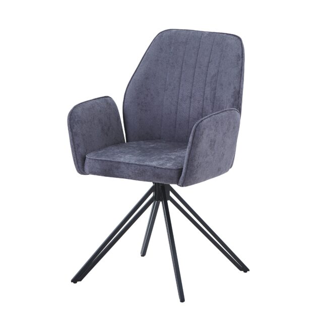 Dalvik Curve Chair Black Plastic Seat With Black Metal Legs (Pair ...