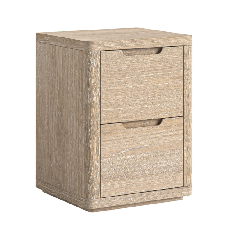 Elwood Oak 2 Drawer Bedside Cabinet | Oak World
