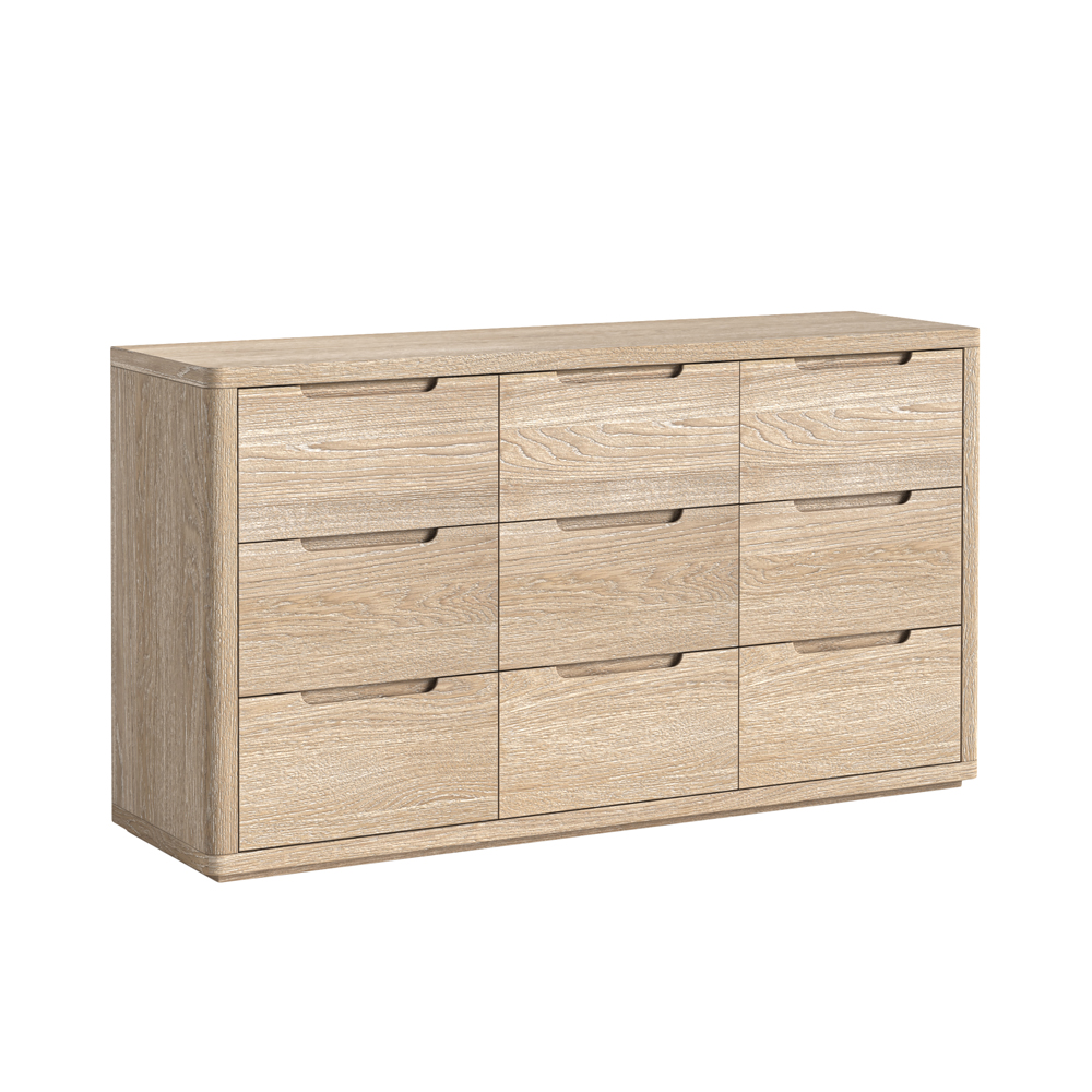 Elwood Oak 9 Drawer Chest | Oak World