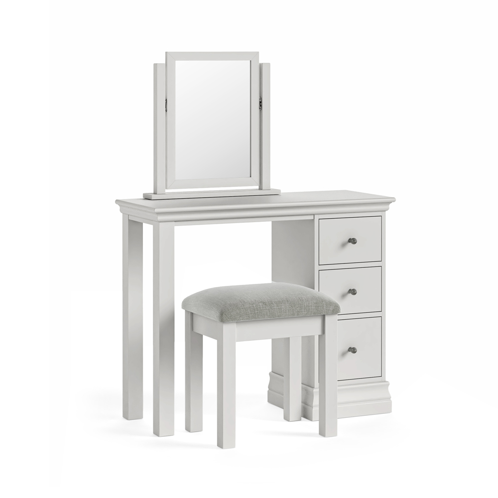 Riverton Grey Single Pedestal Dressing Table | Oak World