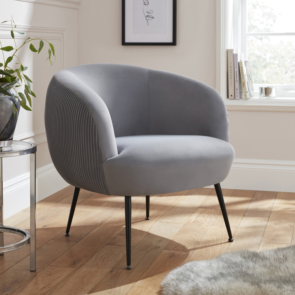 Kamilah Pleated Velvet Accent Chair | Oak World